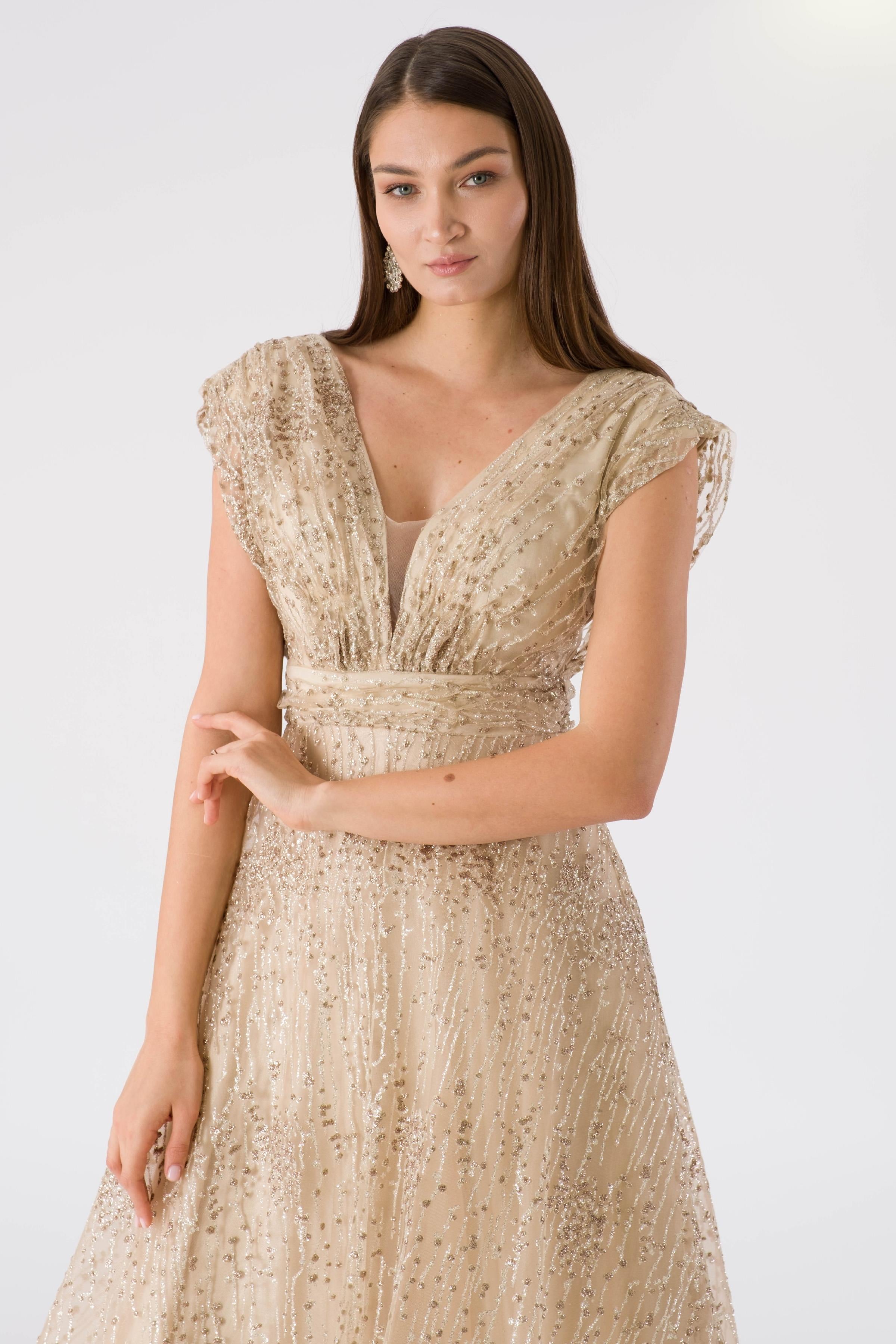 Lomus beige evening dress dress