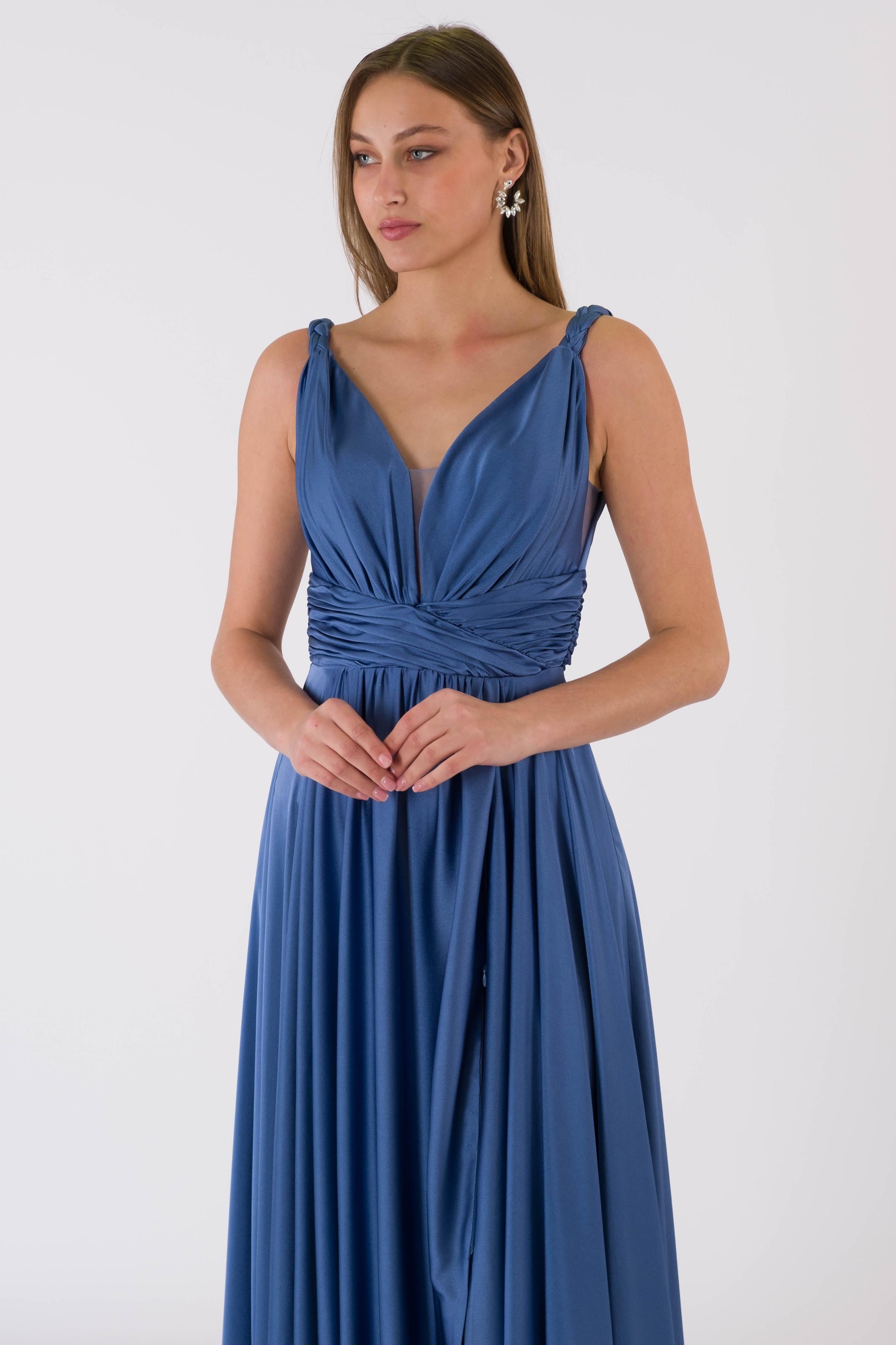Lorraine indigo evening dress dress